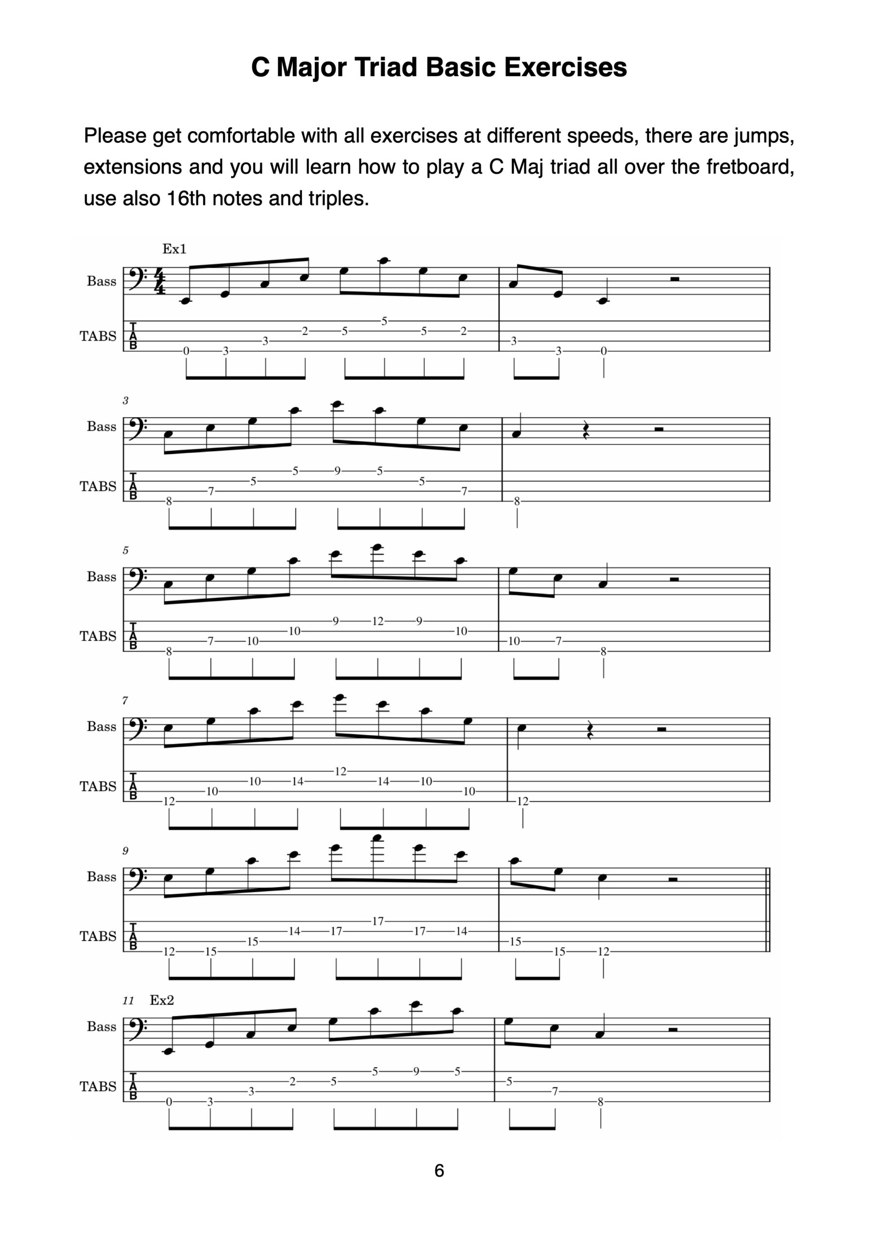 Major Triads - Bass Advice